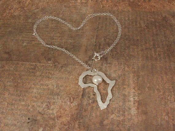 Africa Necklace With Pearl Handmade By AfricanDreamland Jewelry.