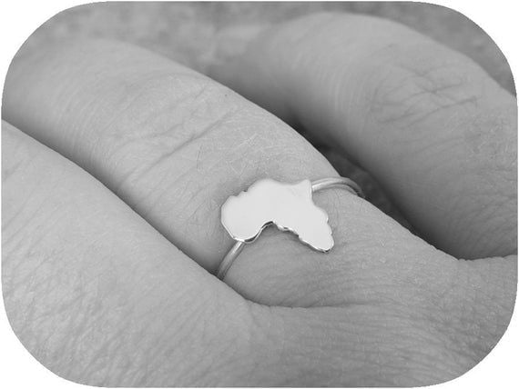 Africa Ring Map Handmade In Argentium Silver By AfricanDreamland.